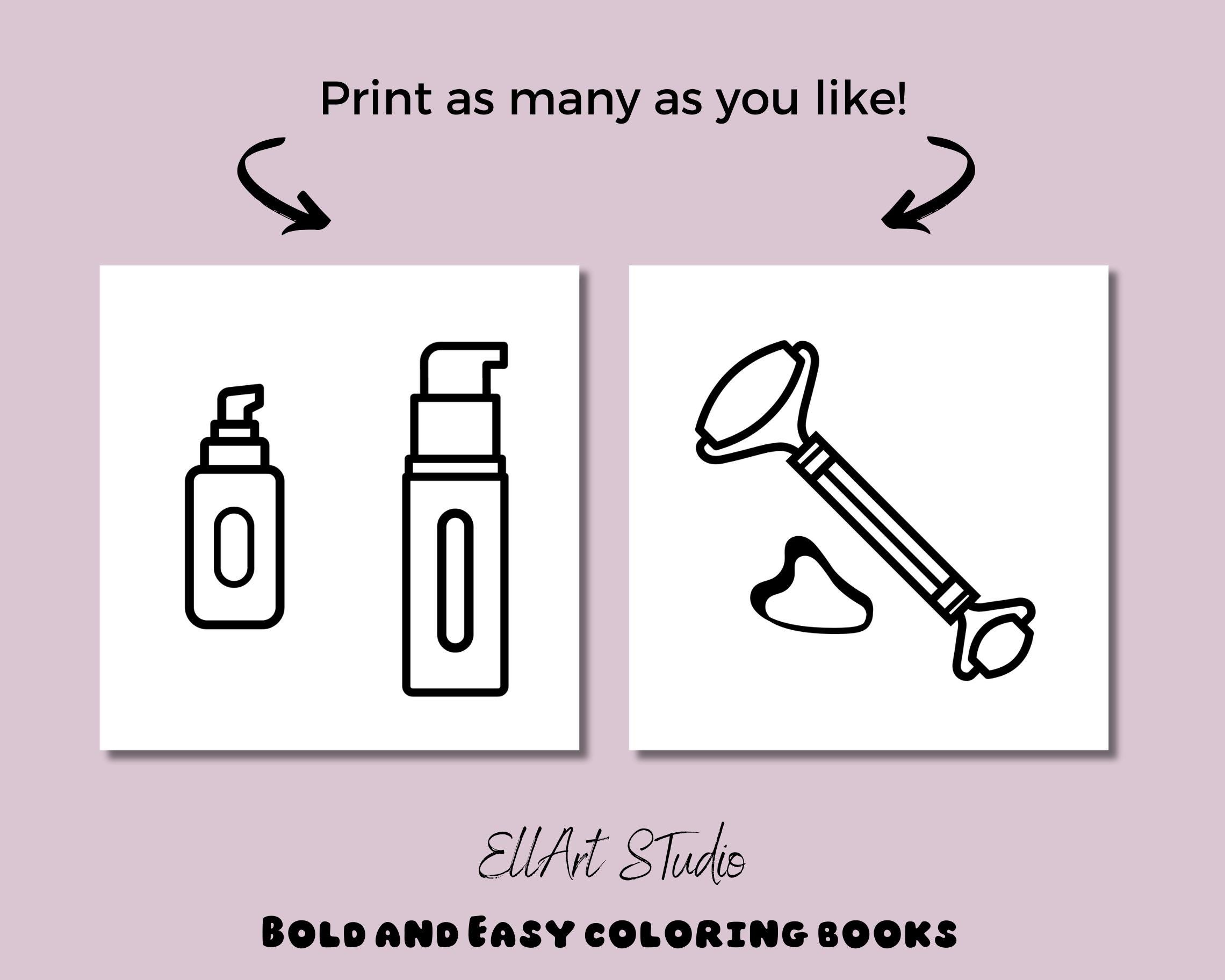 Cosmetics Bold and Easy Coloring Pages | Cosmetics Easy Coloring Book ...