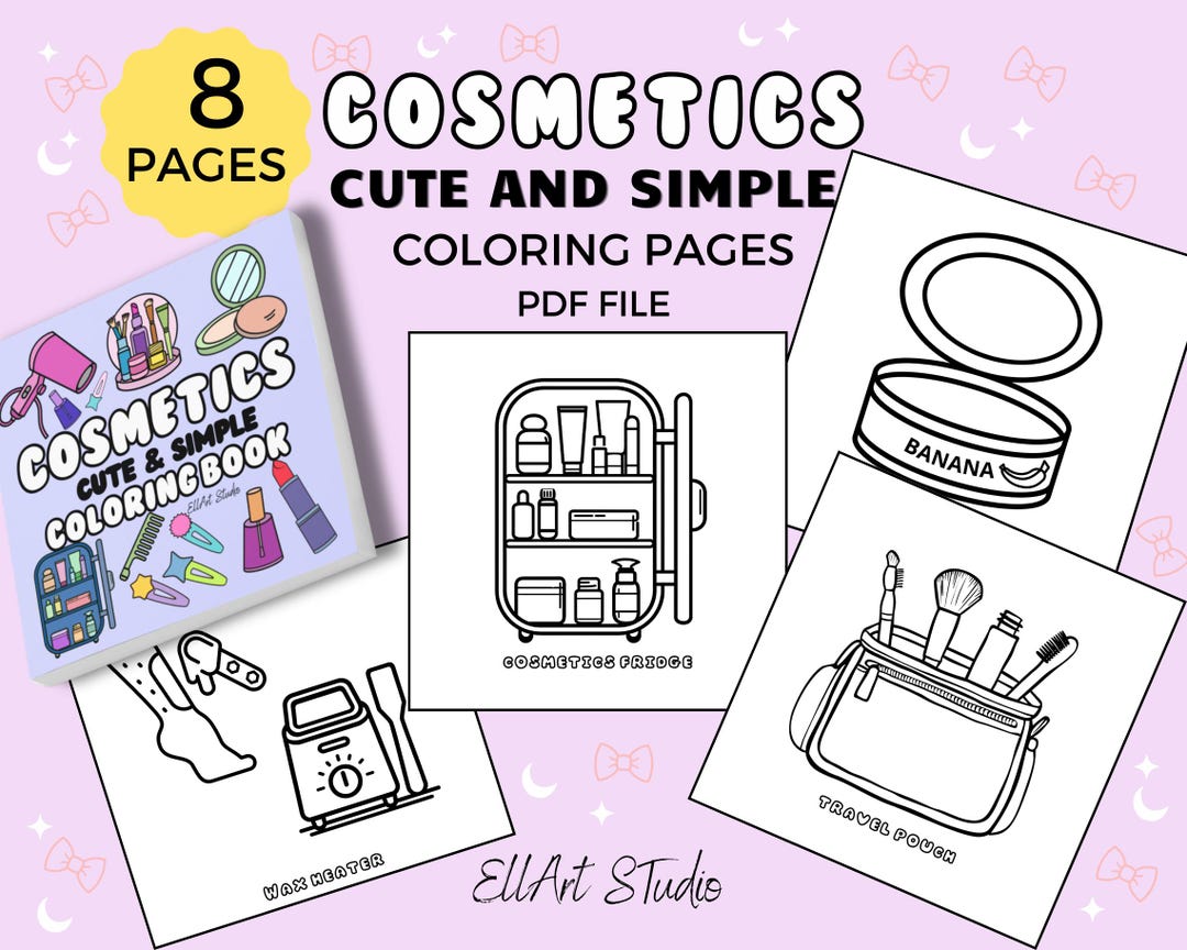 Cosmetics Cute and Simple Coloring Pages | Cosmetics Easy Coloring Book ...