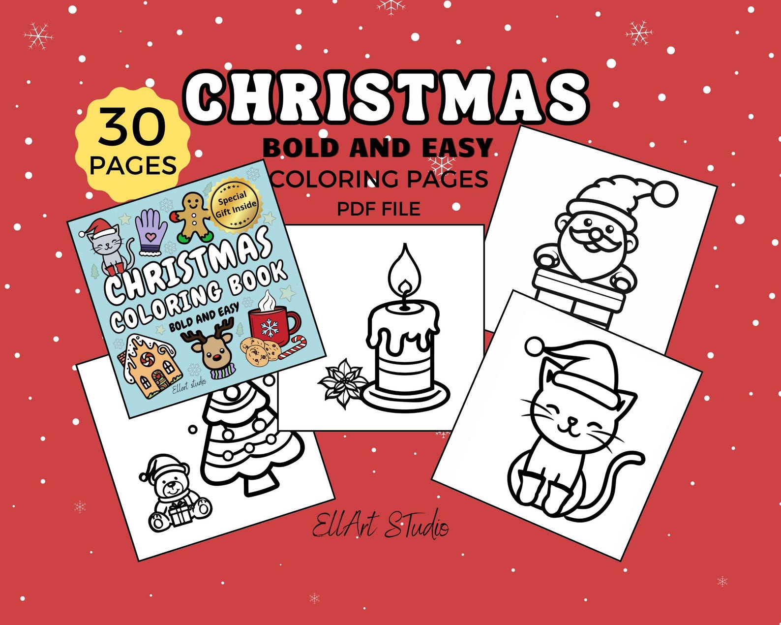Christmas Bold and Easy Coloring Pages Christmas Coloring Sheets ...