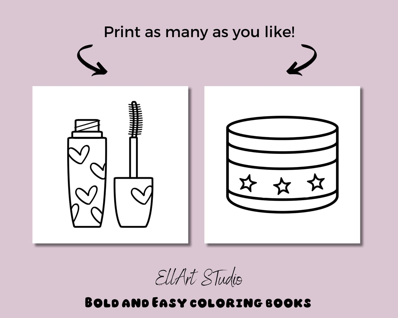 Cosmetics Bold and Easy Coloring Pages | Cosmetics Easy Coloring Book ...