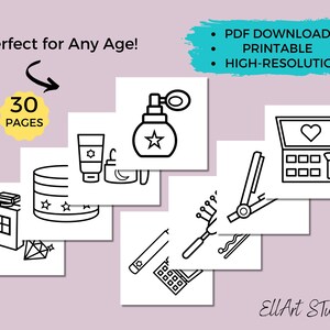 Cosmetics Bold and Easy Coloring Pages Cosmetics Easy Coloring Book for ...