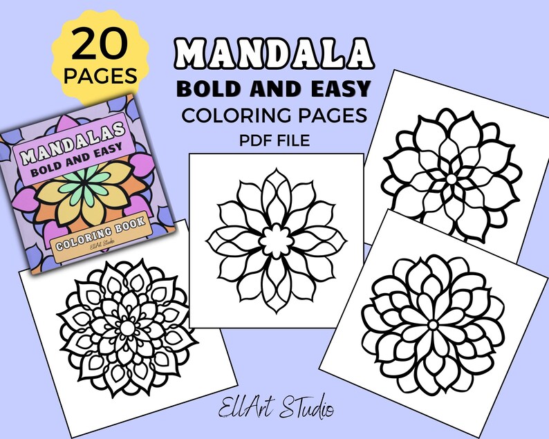 Bold and Easy Mandala | Simple Mandala Coloring Pages | 20 Easy ...