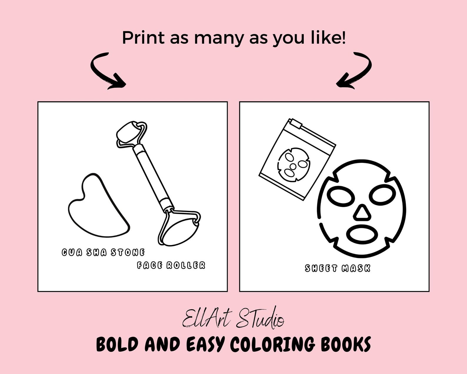 Cute Skincare Coloring Pages | Cute Coloring Book Digital | Simple ...