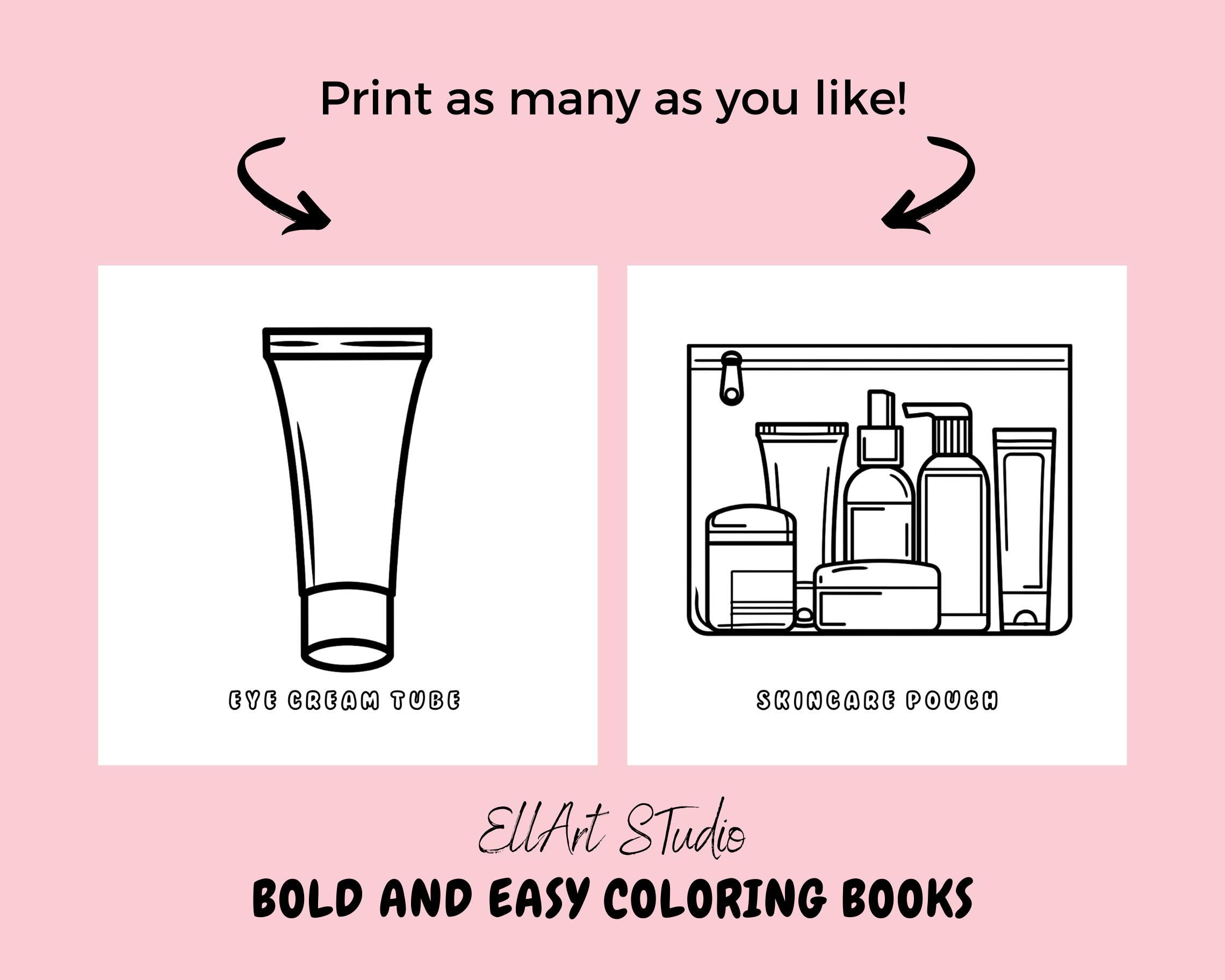 Skincare Bold and Easy Coloring Pages | Cute Coloring Book Digital ...