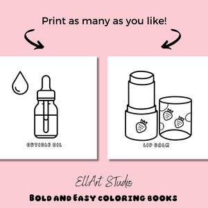 Skincare Bold and Easy Coloring Pages | Relaxing Bold Coloring Book for ...