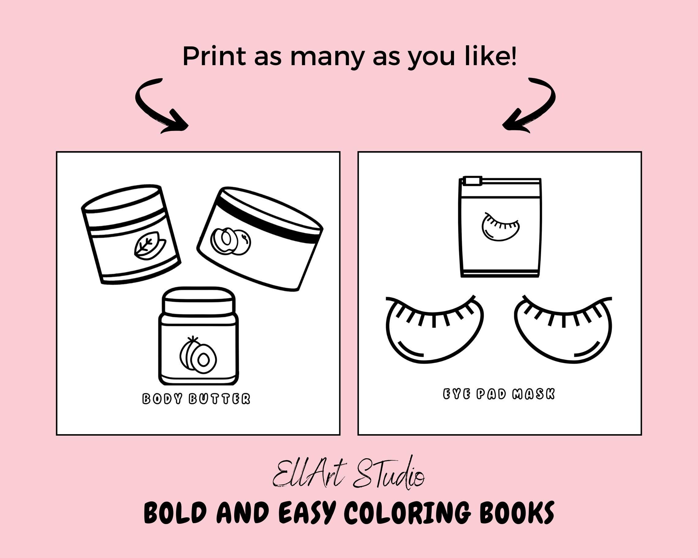 Cute Skincare Coloring Pages | Cute Coloring Book Digital | Simple ...