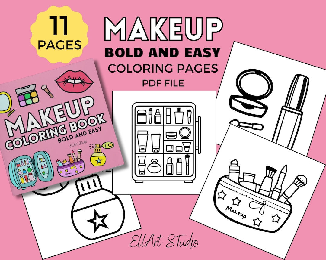 Makeup Bold and Easy Coloring Pages | Makeup Bold Coloring Book for ...