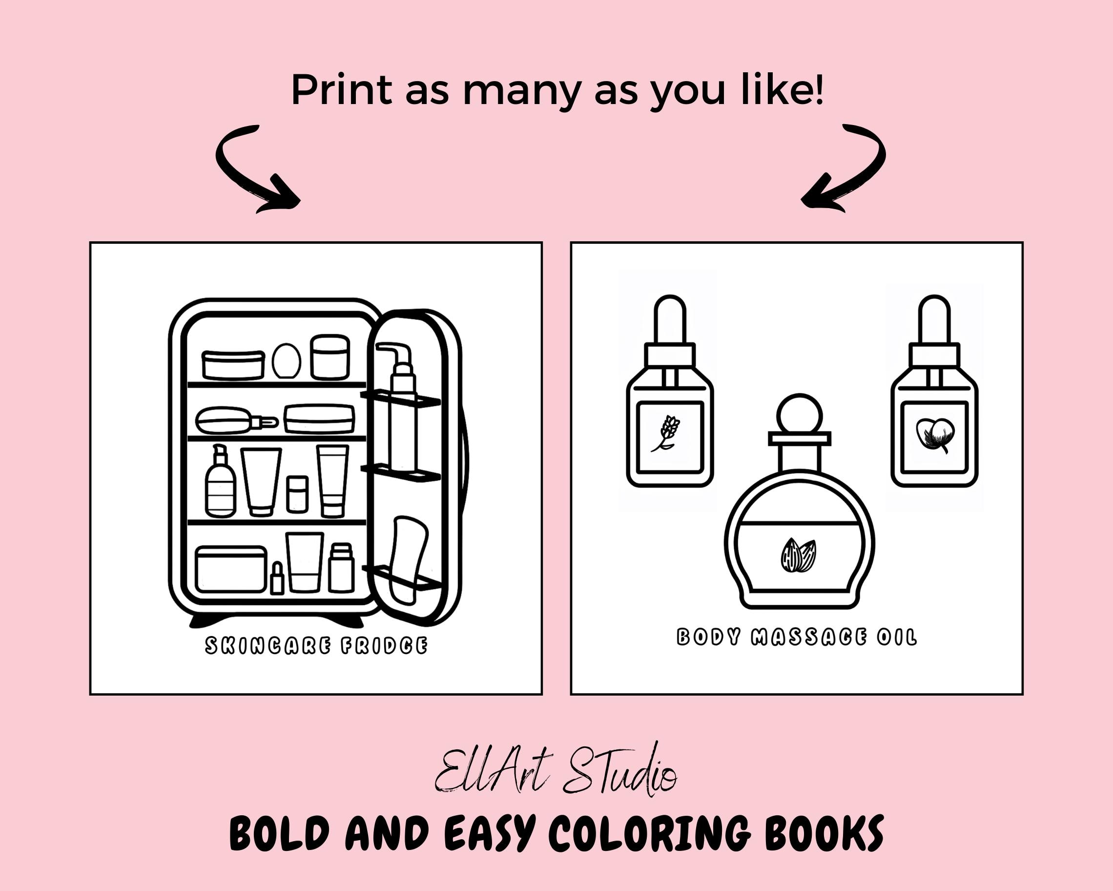 Cute Skincare Coloring Pages | Cute Coloring Book Digital | Simple ...