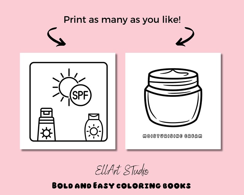Skincare Bold and Easy Coloring Pages | Relaxing Bold Coloring Book for ...