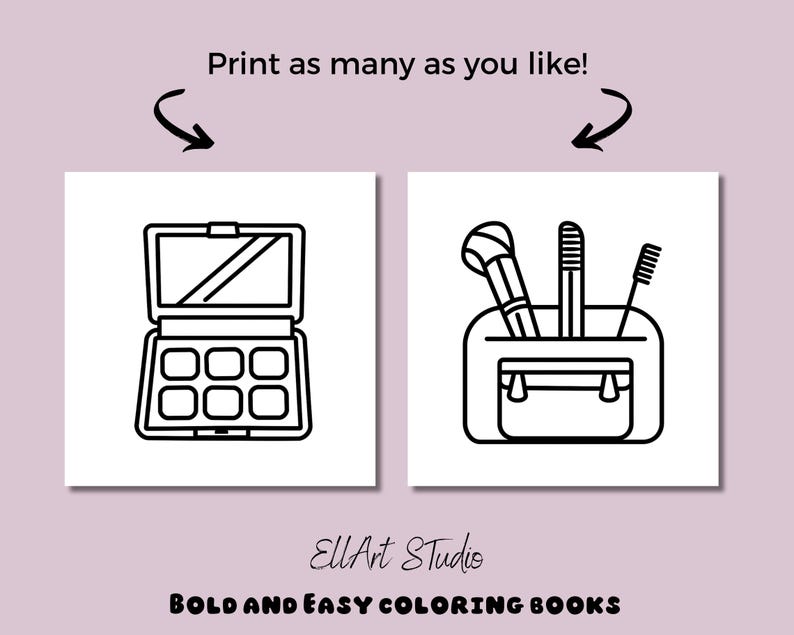 Cosmetics Bold and Easy Coloring Pages | Cosmetics Easy Coloring Book ...