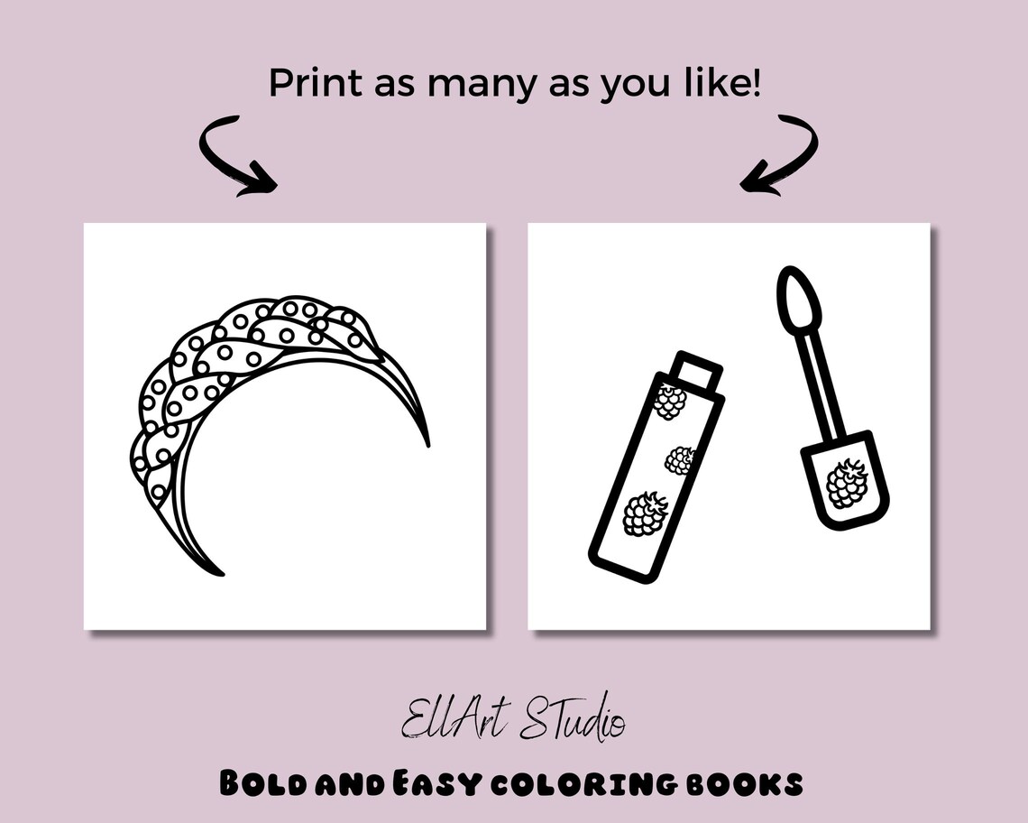 Cosmetics Bold and Easy Coloring Pages | Cosmetics Easy Coloring Book ...