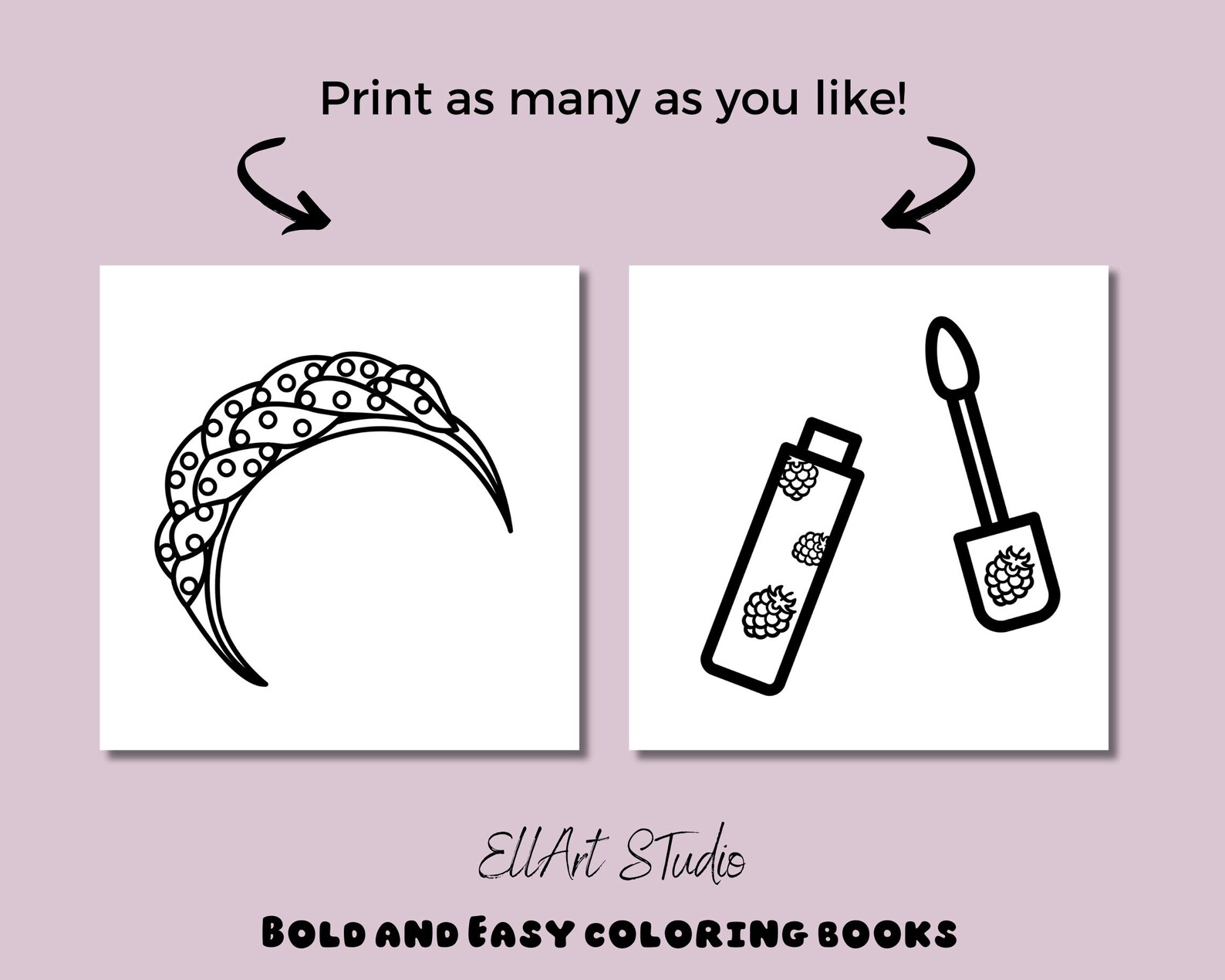 Cosmetics Bold and Easy Coloring Pages | Cosmetics Easy Coloring Book ...
