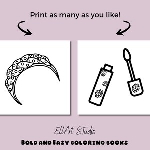 Cosmetics Bold and Easy Coloring Pages | Cosmetics Easy Coloring Book ...