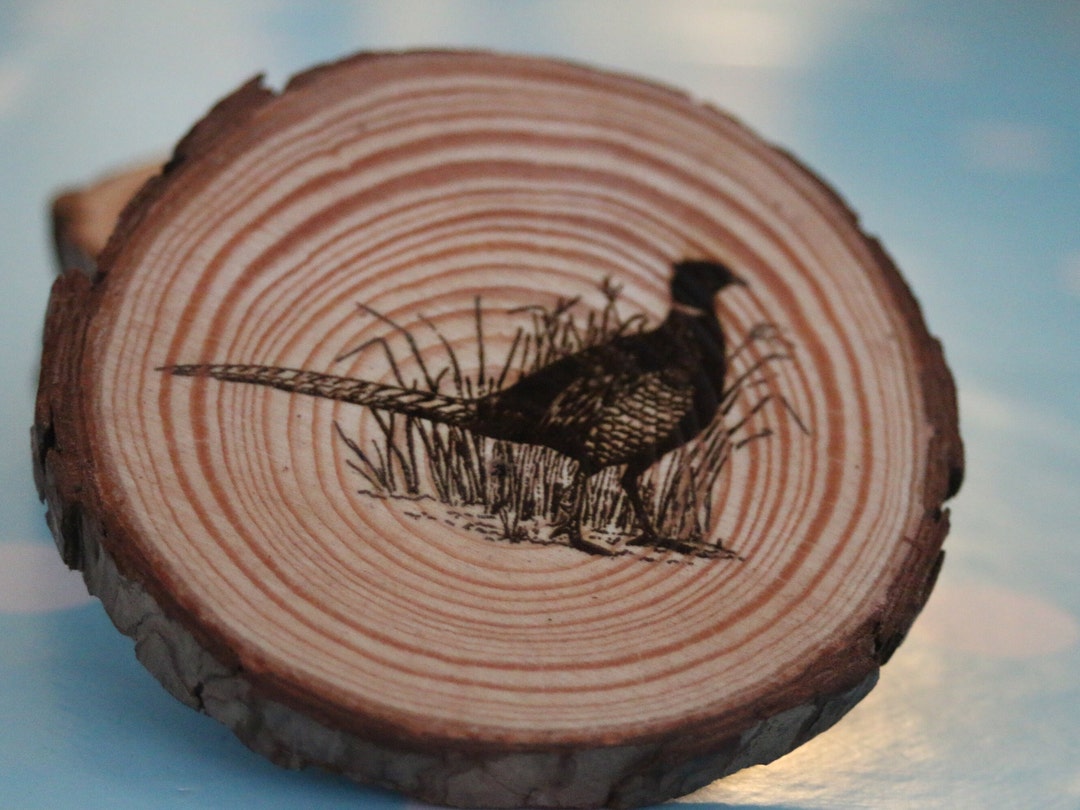 Set of Wooden Engraved Pheasant Drinks Coaster - Etsy
