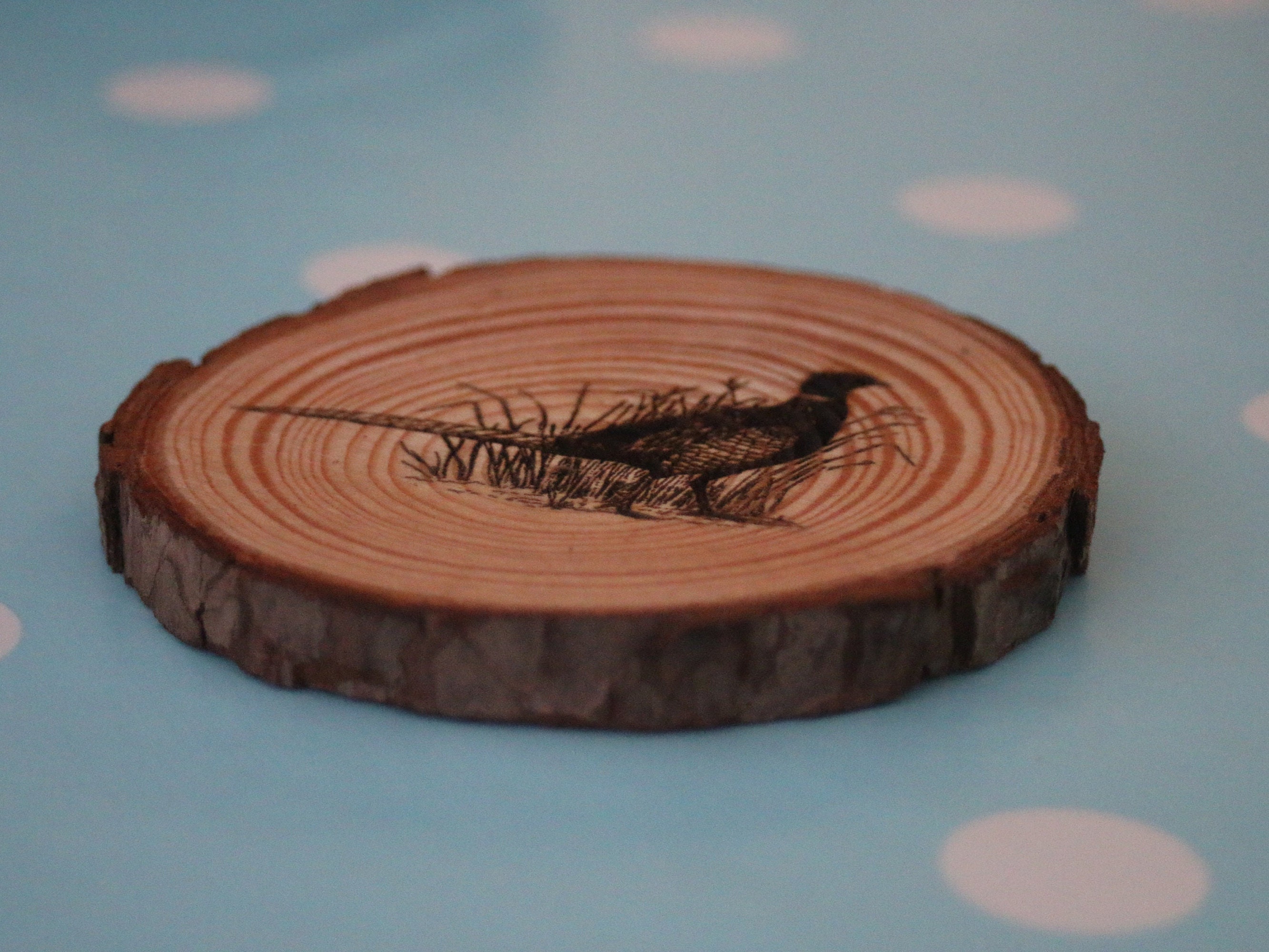 Set of Wooden Engraved Pheasant Drinks Coaster - Etsy
