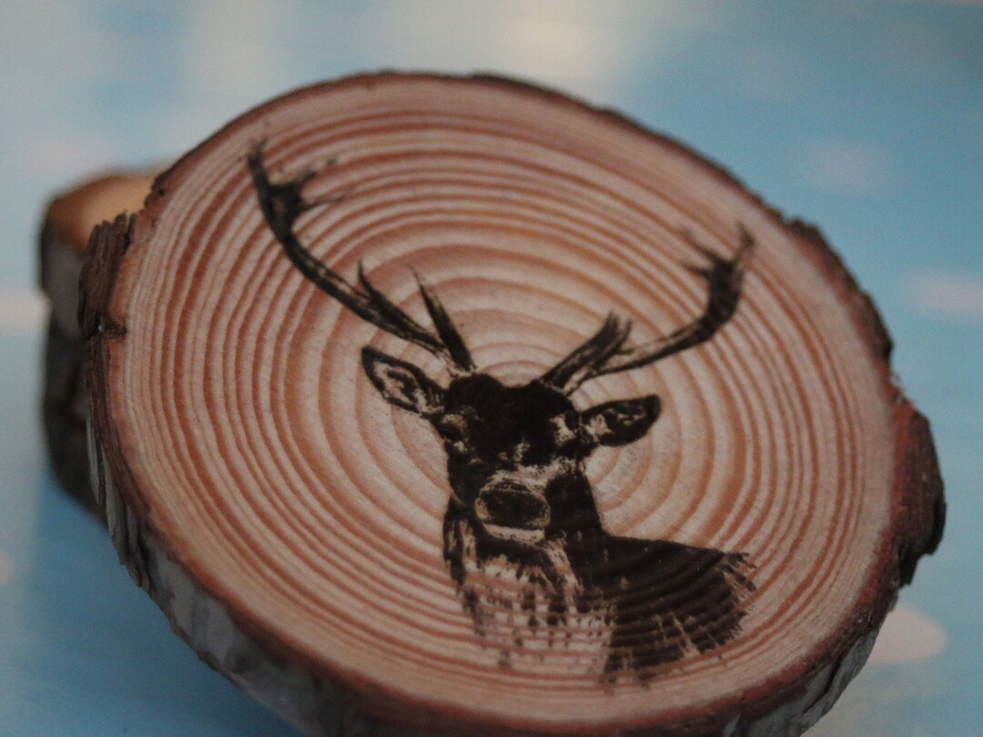 Set of Wooden Engraved Stag Drinks Coaster - Etsy UK