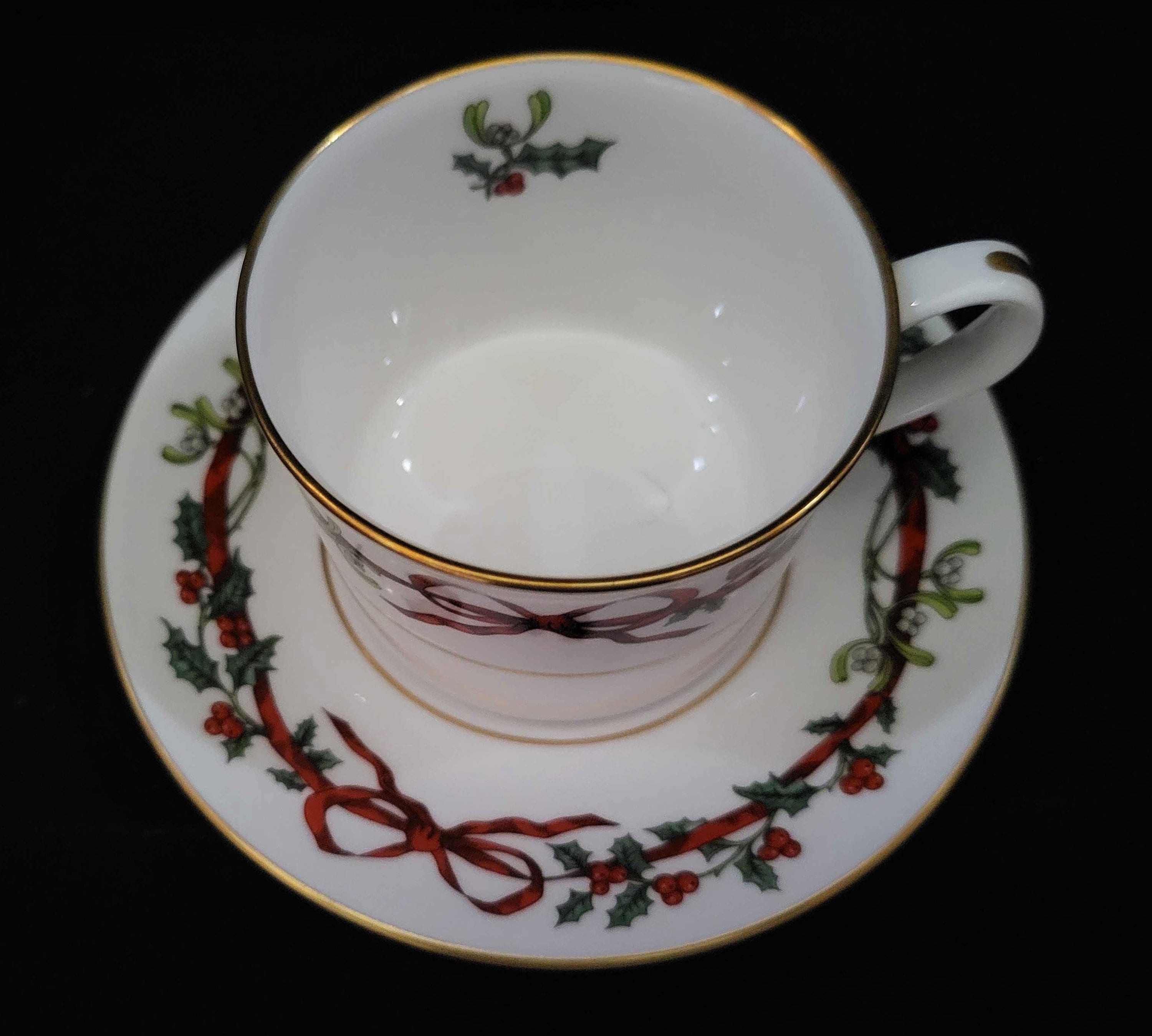 Holly Ribbons & Bows Christmas China - Etsy