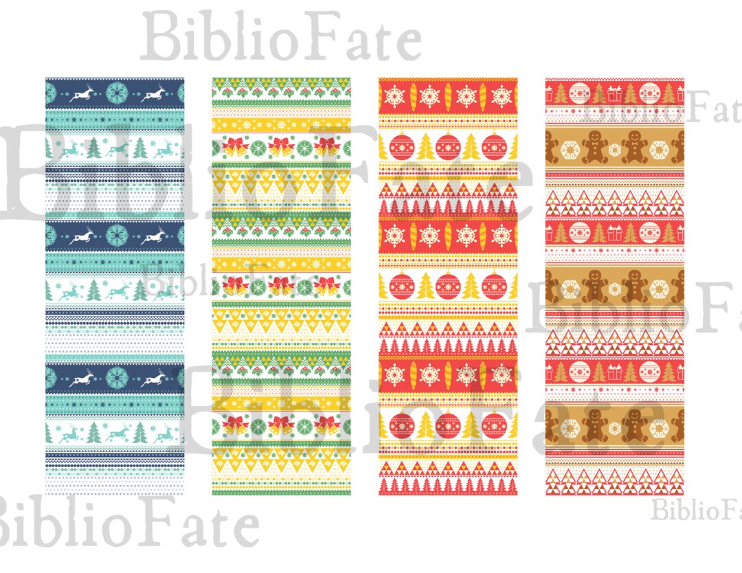 Printable Christmas Sweater Pattern Bookmark Digital PDF Instant ...