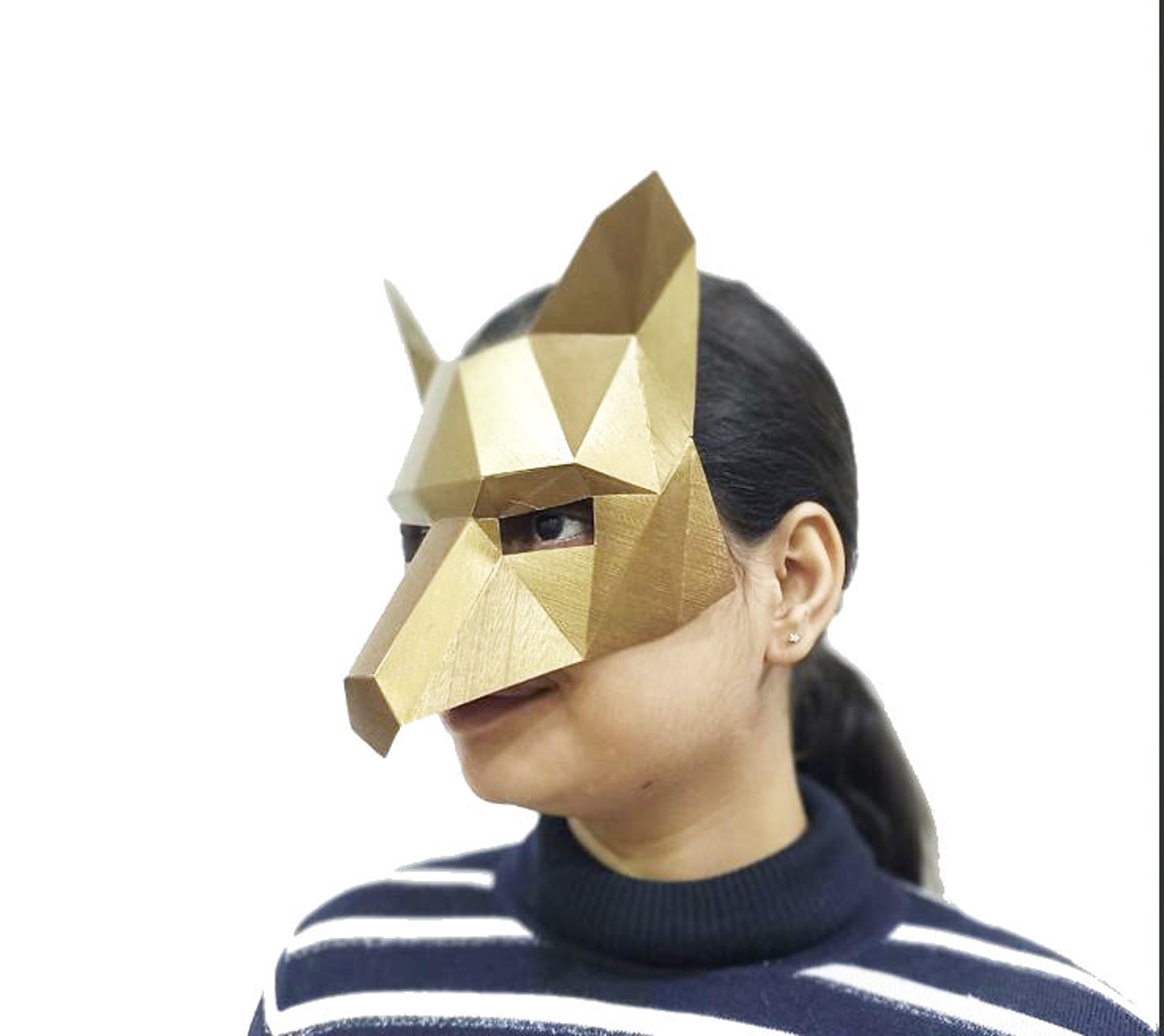 Fox Mask Template Paper Masklow Poly Mask Papercraft Mask - Etsy