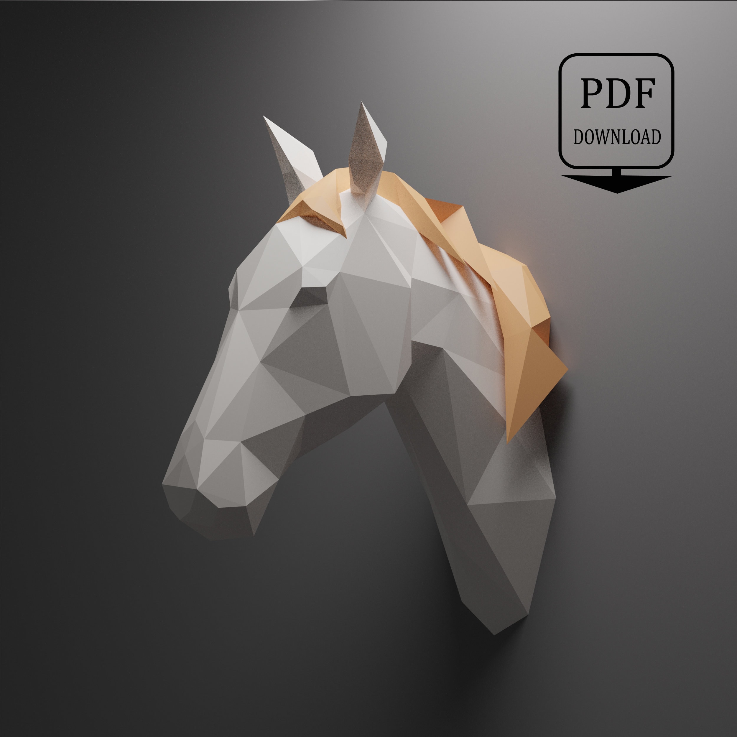 Horse Head,papercraft,diy Paper Sculpture,papercraft Templates,3d Paper ...