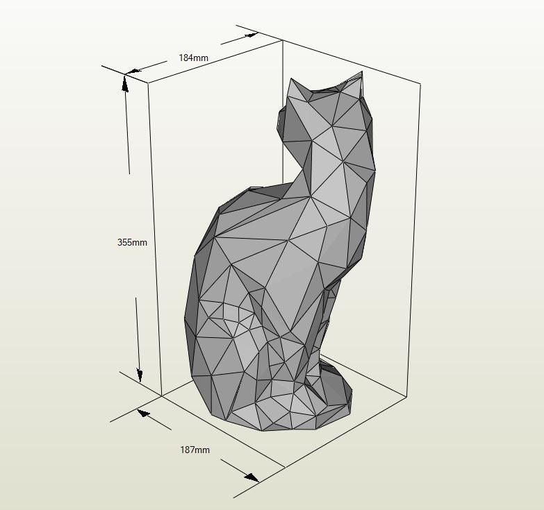 Paper Cat , Papercraft 3D Model, Kitten PDF Template, Pieces DIY Home ...