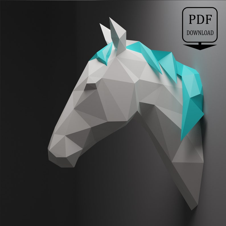 Horse Head, Modern 3d Wall Sculpture,diy Gift,d Paper Craft Horse,ow ...