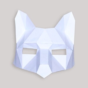 Fox Mask Template Paper Masklow Poly Mask Papercraft Mask - Etsy