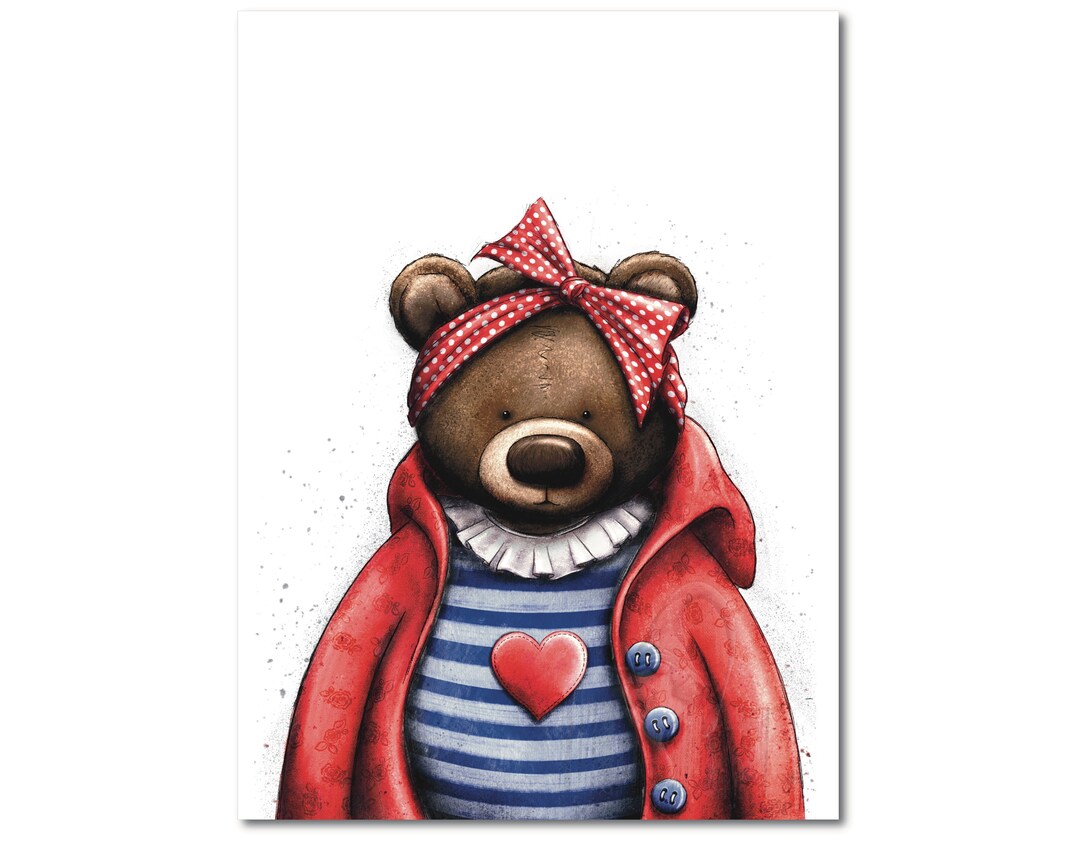 Printable Bear/ Grettings Card / Wall Art / Printable Digital - Etsy