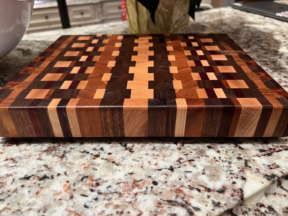 End Grain, Multi Wood Cutting Board - Etsy