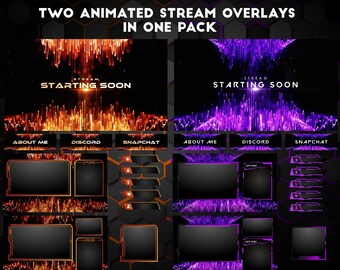 Twitch Overlay Package Glowing Sticks Animated Stream - Etsy UK