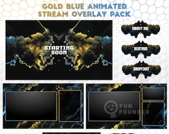 Blue Night Animated Stream Overlay Pack Twitch Overlay Package Animated ...