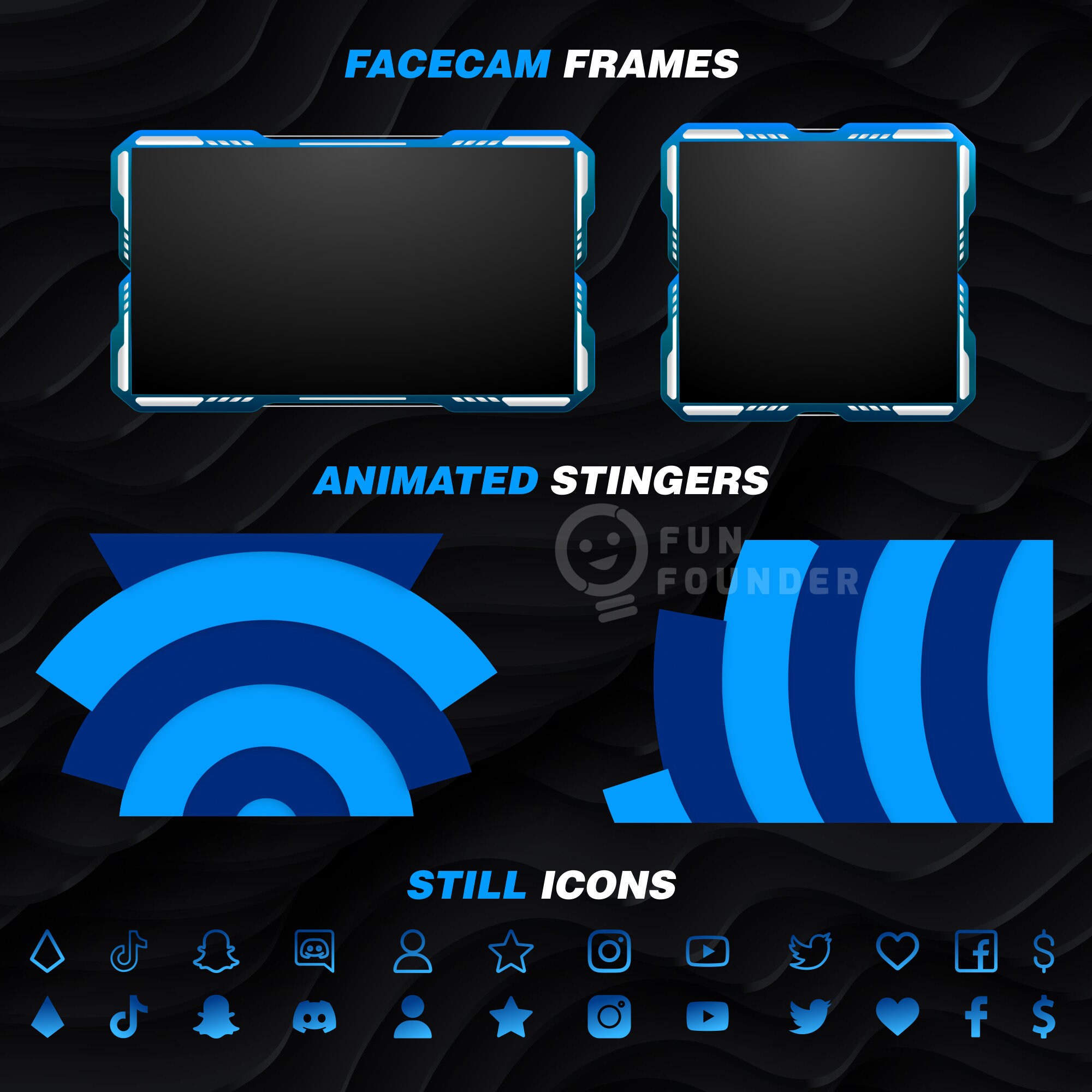 Blue Circle Animated Stream Overlay Pack Twitch Overlay - Etsy UK