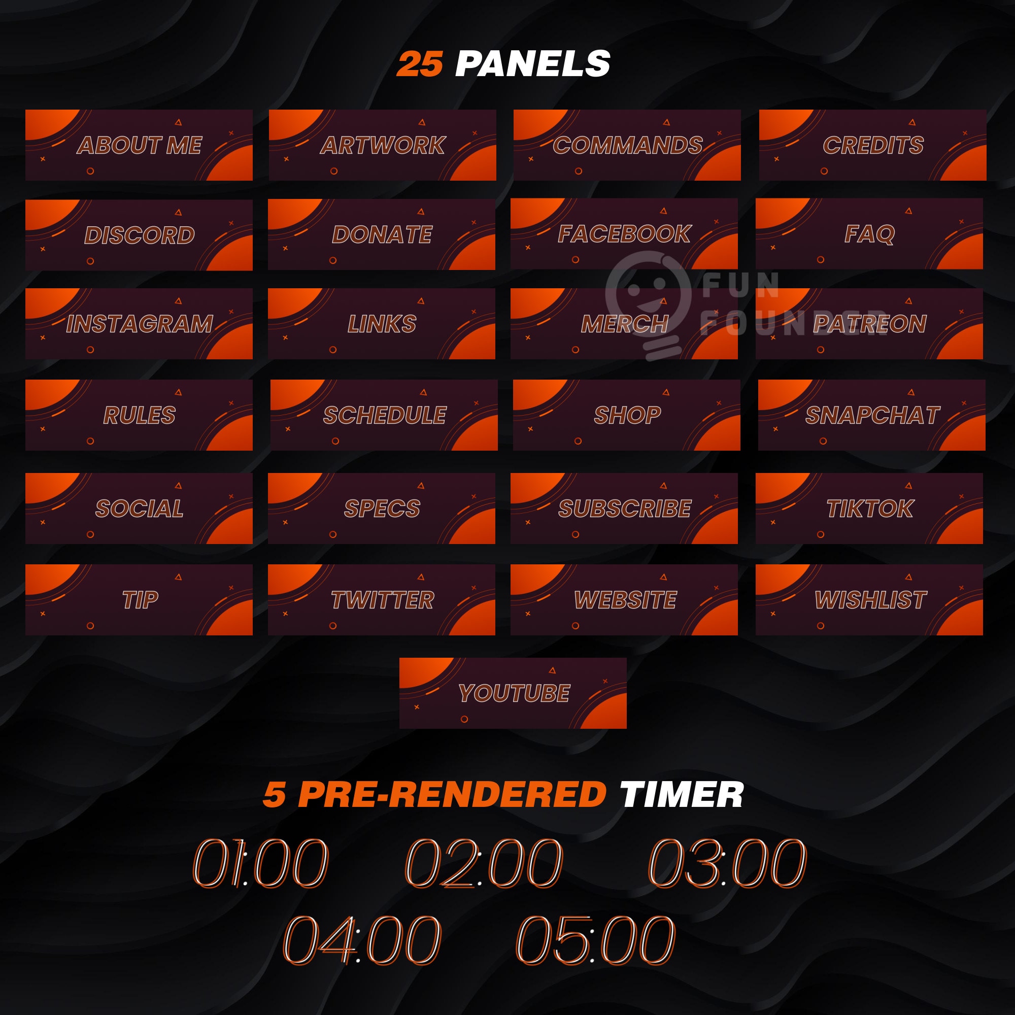 Orange Circle Animated Stream Overlay Pack: Twitch Graphics (digital ...