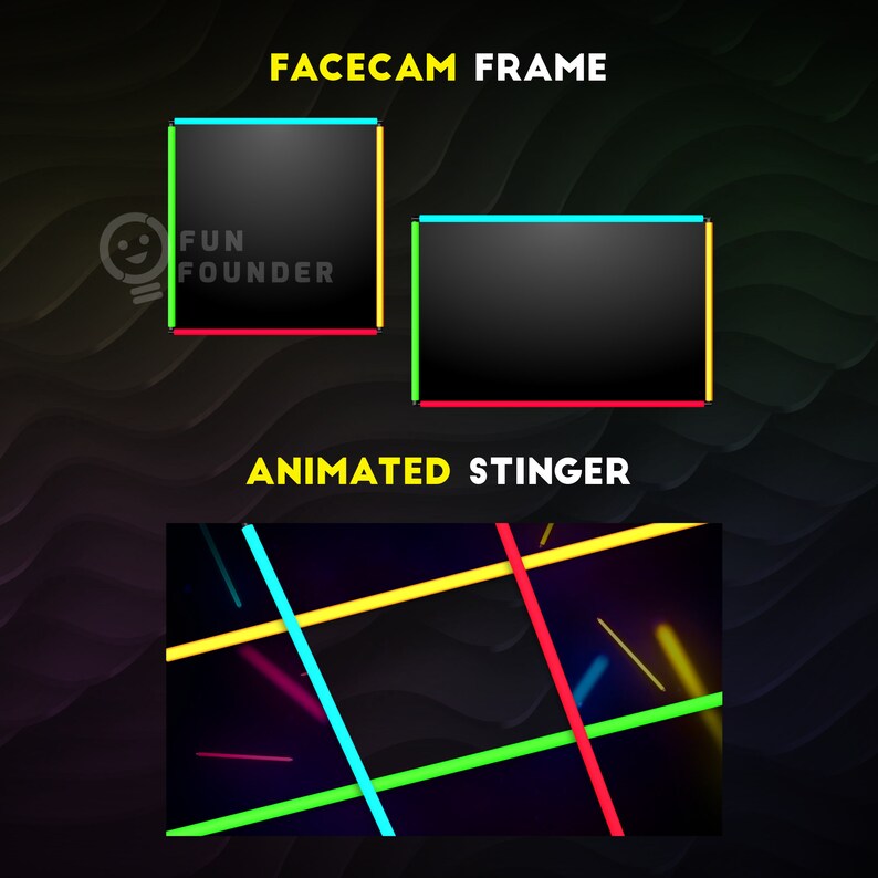 Twitch Overlay Package Glowing Sticks Animated Stream - Etsy