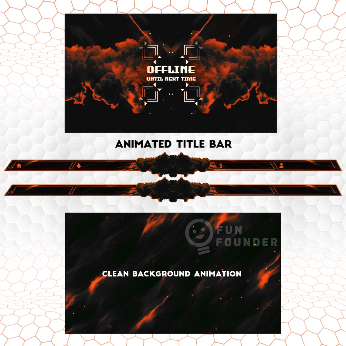 Orange Night Animated Stream Overlay Pack Twitch Overlay - Etsy