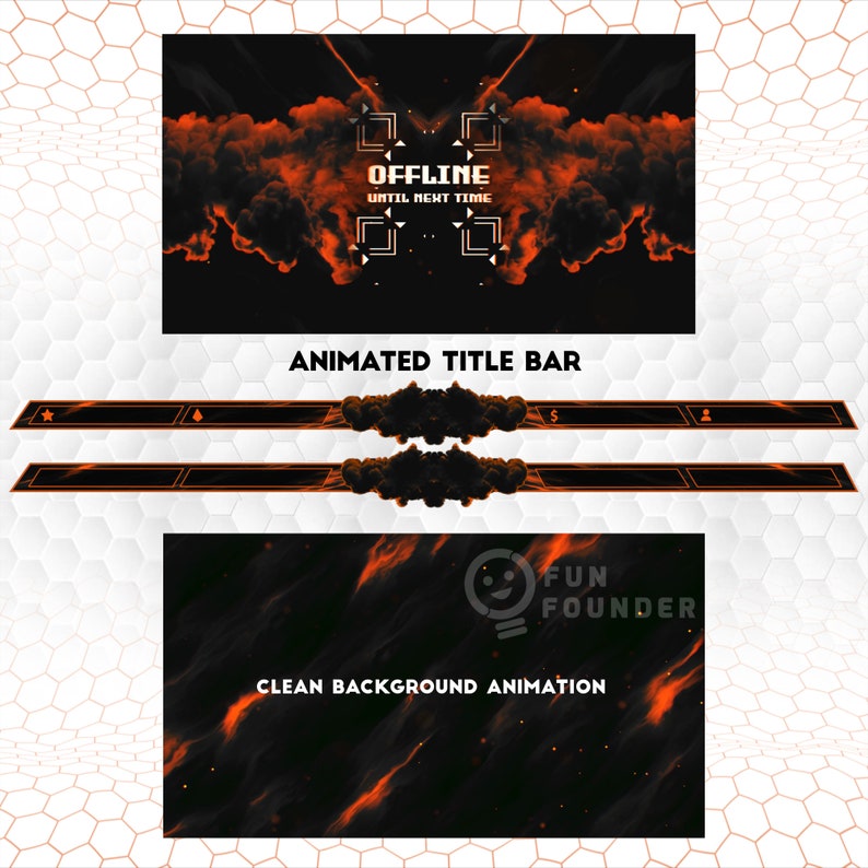 Orange Night Animated Stream Overlay Pack Twitch Overlay Pack Animated ...