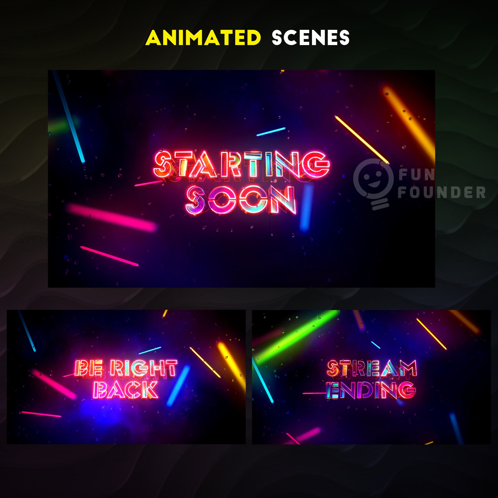 Twitch Overlay Package Glowing Sticks Animated Stream - Etsy Australia