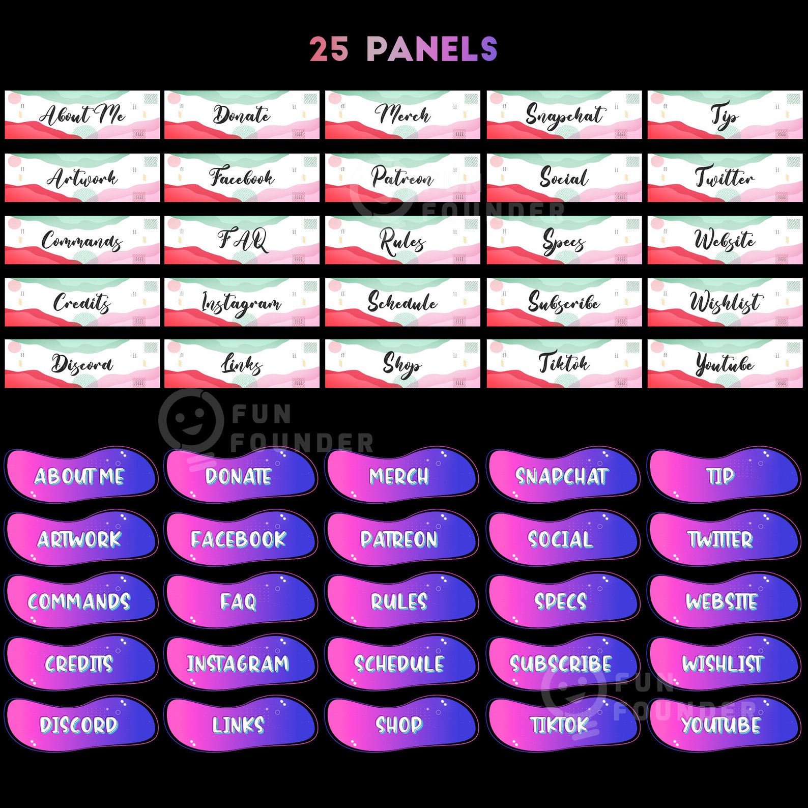 2 Colorful Animated Stream Overlays in 1 Pack Spring Color Animated ...
