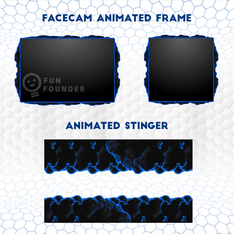 Blue Night Animated Stream Overlay Pack | Twitch Overlay Package ...