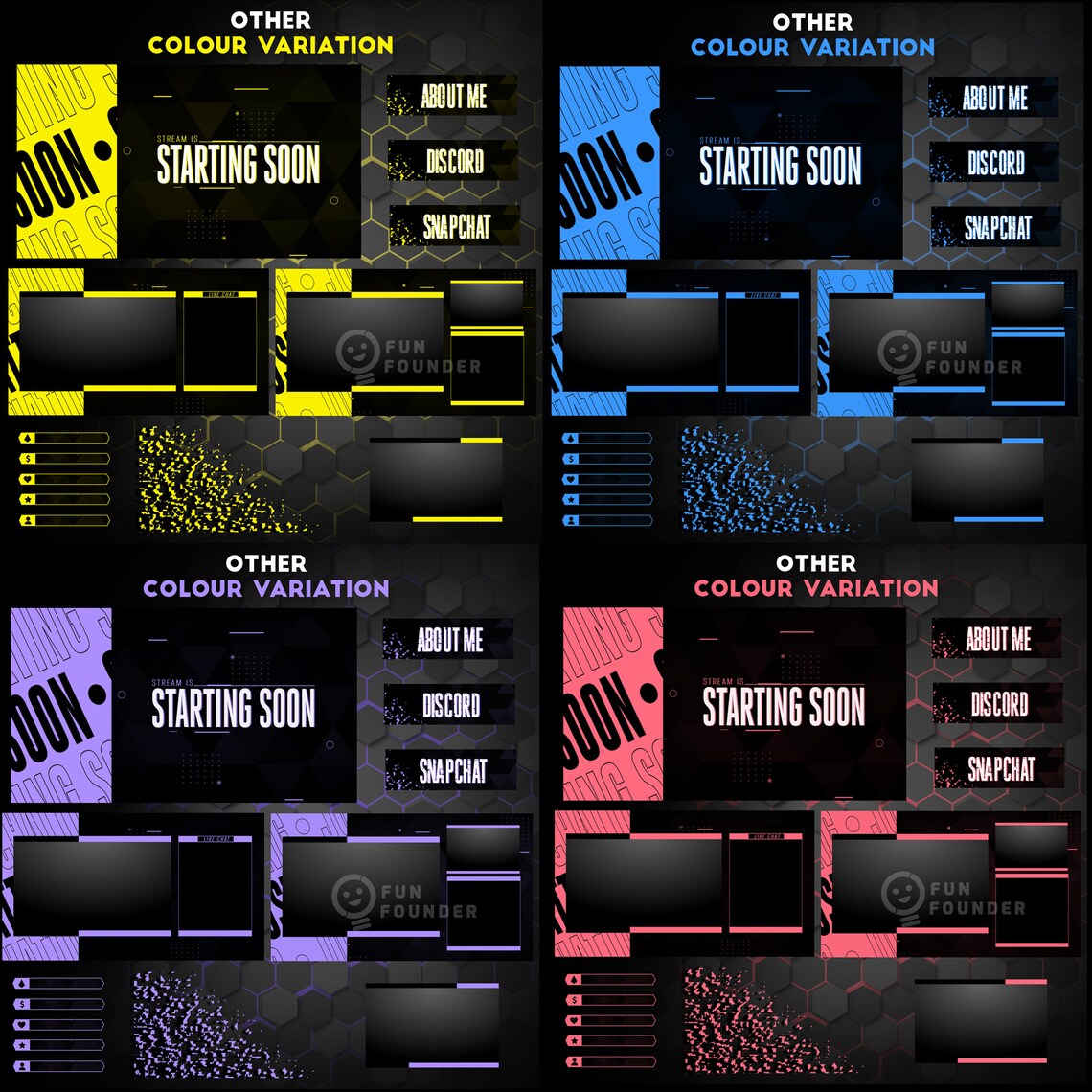 Twitch Overlay Package Orange Animated Stream Overlay Pack - Etsy