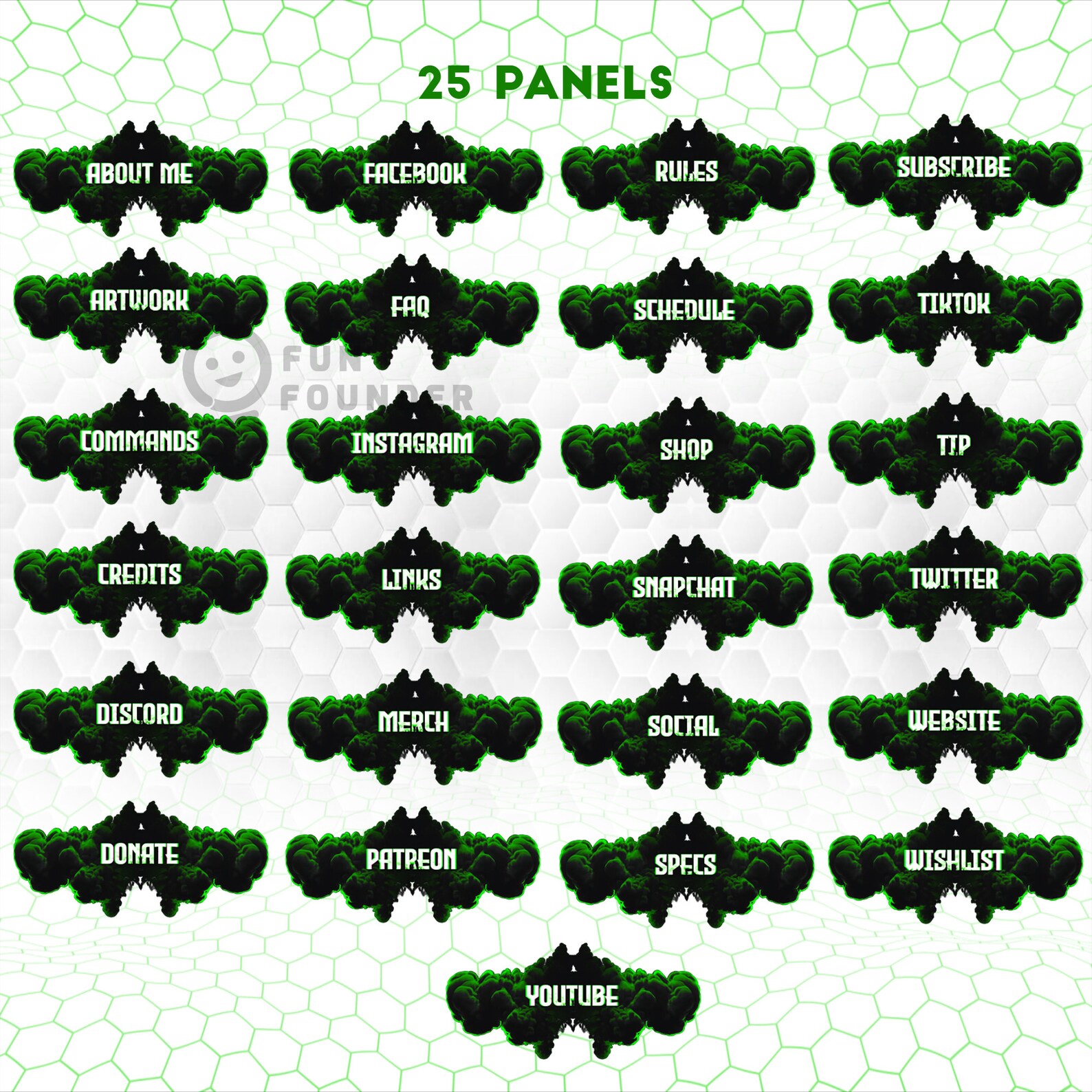 Green Night Animated Stream Overlay Pack | Twitch Overlay Package ...