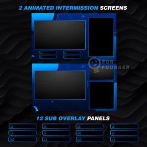 Blue Circle Animated Stream Overlay Pack: Twitch Package (digital ...