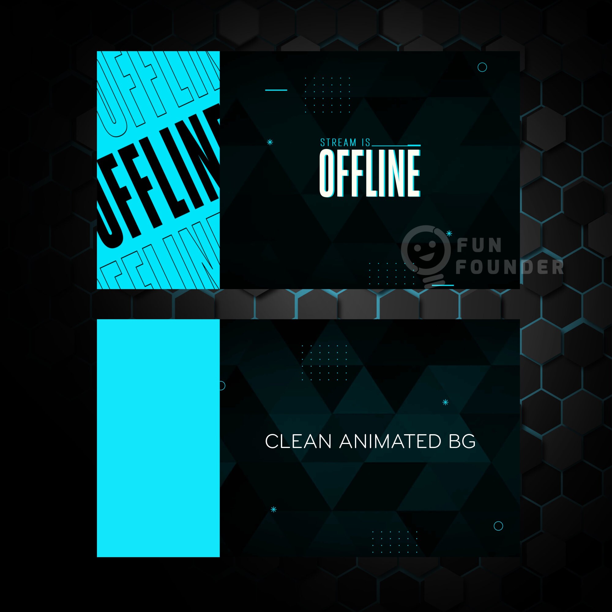 Twitch Overlay Package | Cyan Animated Stream Overlay Pack | Cyan ...