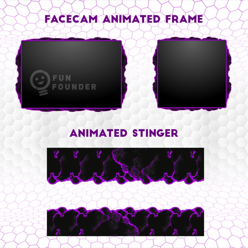 Purple Night Animated Stream Overlay Pack | Twitch Overlay Package ...