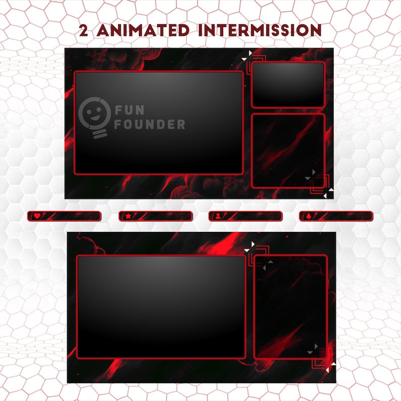 Twitch Overlay Package | Red Night Animated Stream Overlay Pack ...