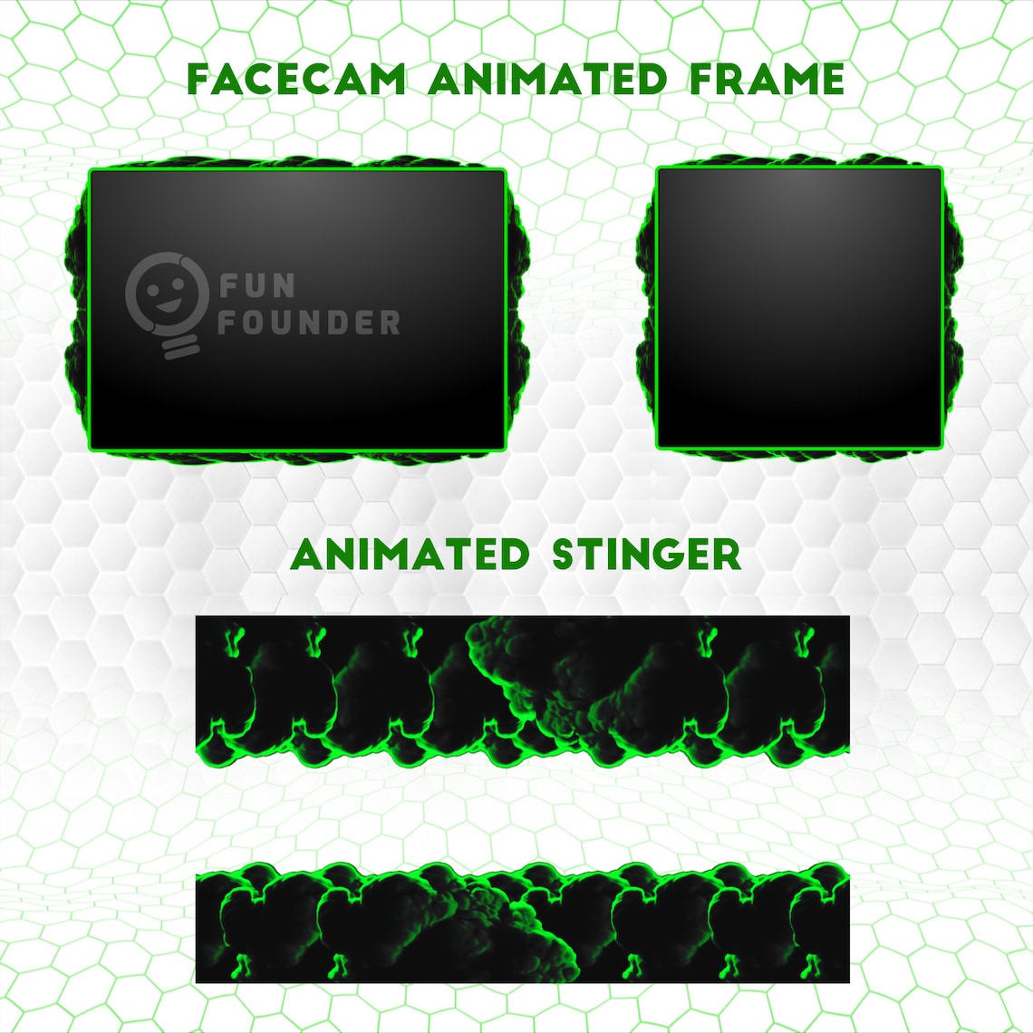 Green Night Animated Stream Overlay Pack Twitch Overlay - Etsy