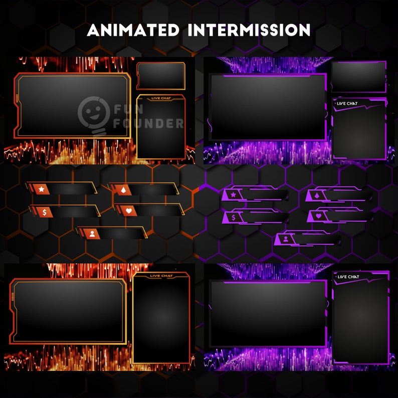 2 Overlays in 1 Pack Purple and Orange Glowing Rain Stream - Etsy