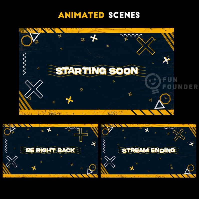 Rough Animated Stream Overlay Pack Twitch Overlay Package - Etsy