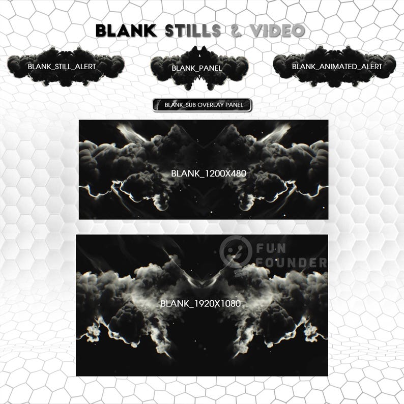 Dark Night Animated Stream Overlay Pack | Black & White Twitch Overlay ...