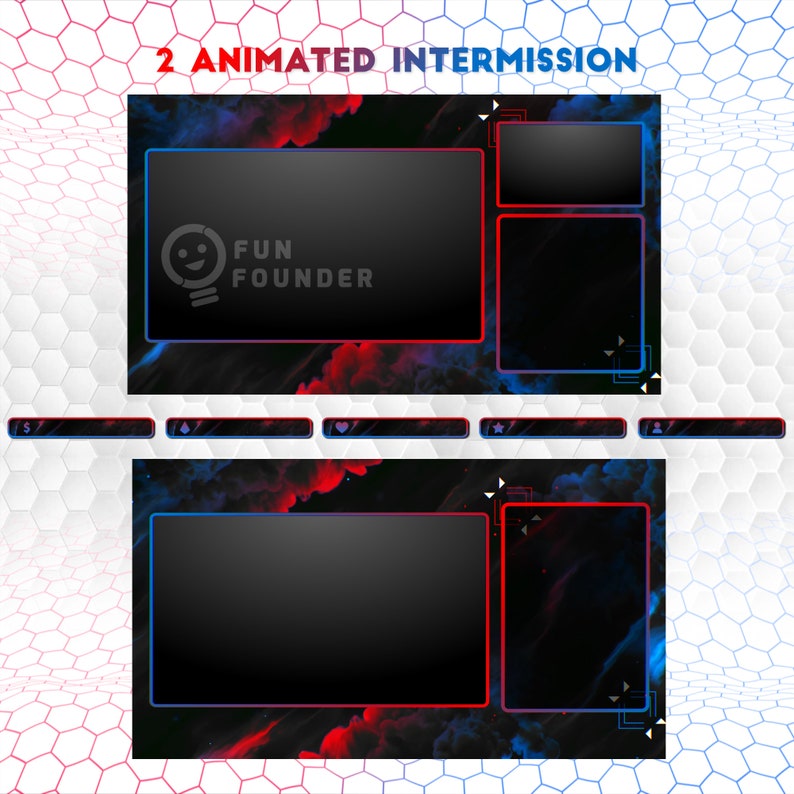 Red and Blue Night Animated Stream Overlay Pack | Red & Blue Night ...